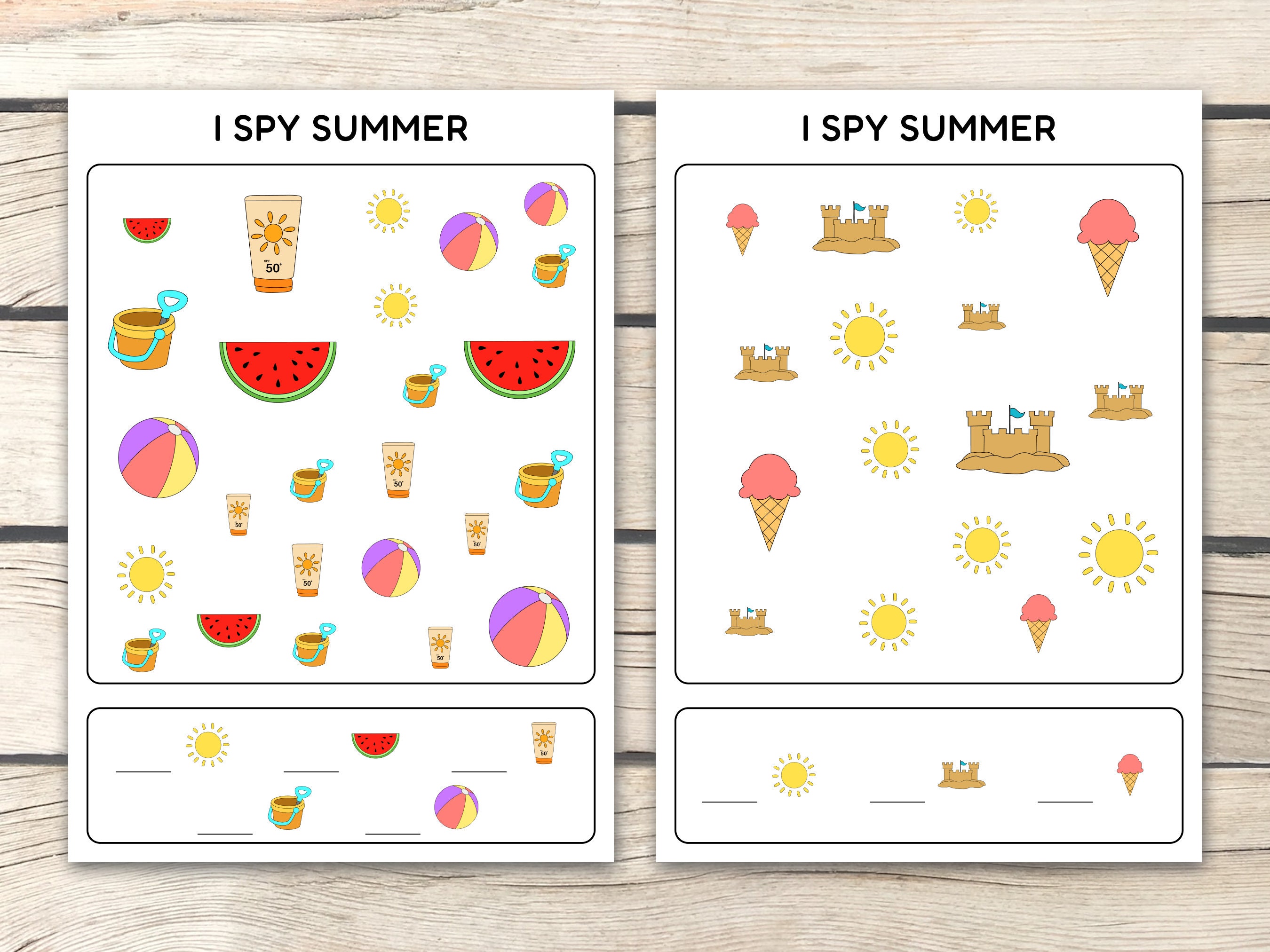 Summer I Spy Worksheet, Summer Activity, Summer I Spy, I Spy Activity ...