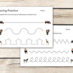 Preschool Line Tracing Practice, Safari Animals real Pictures Pre ...