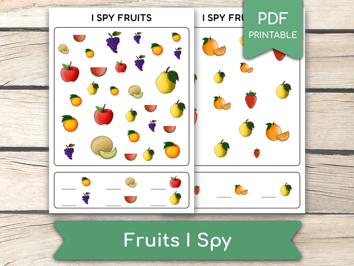 Fruits I Spy Worksheet, Fruits Activity, I Spy Activity, Educational ...