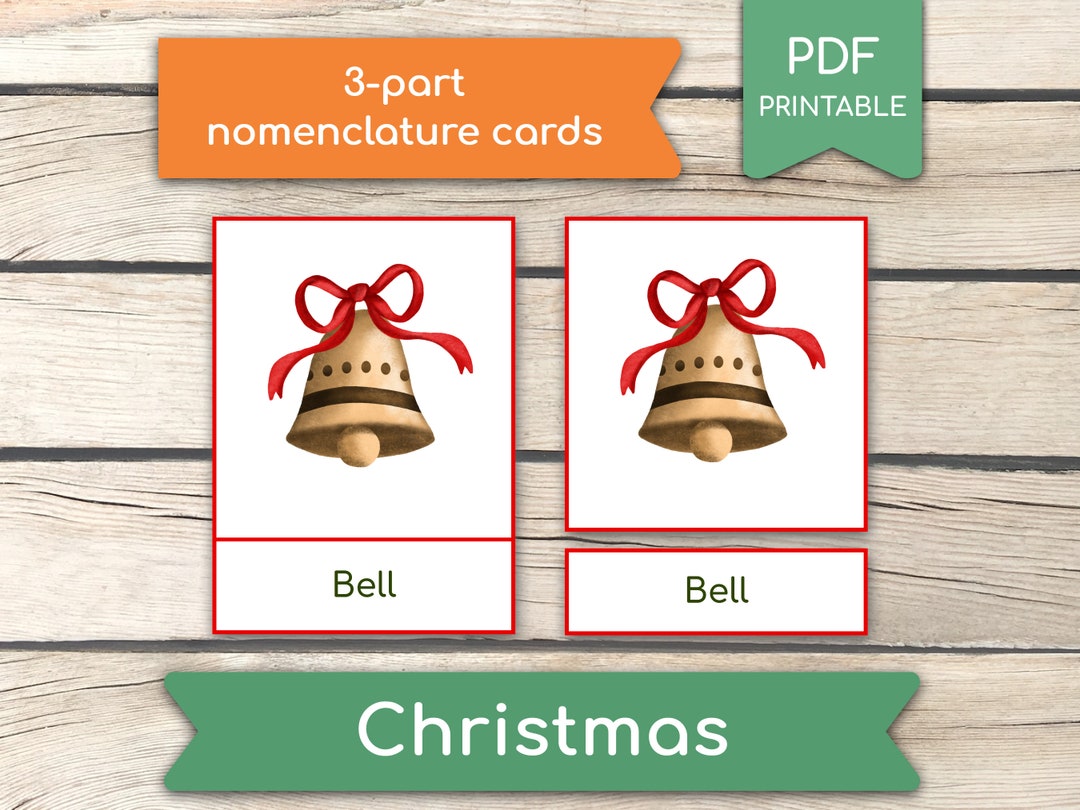 Christmas • 16 Christmas Montessori Cards, Christmas Cards, 3-part ...