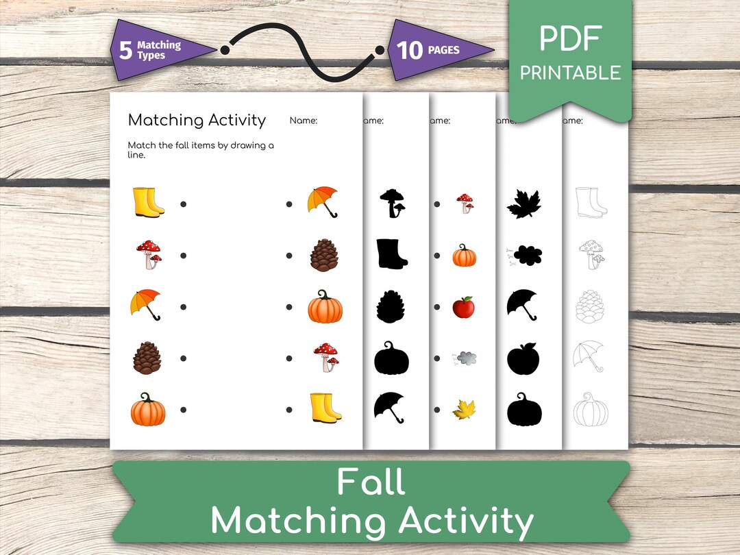Fall Activity 5 Different Types Worksheet • 10 Pages, Preschool ...