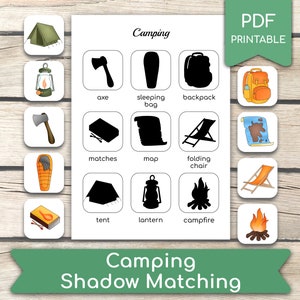 Camping Shadow Matching Game: Preschool Activity (PDF Printables) - Etsy