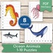 Ocean Animals 1-10 Puzzles, Ocean Animals Activity, Number Puzzles ...