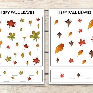 Fall Leaves I Spy Worksheet, Fall Leaves Activity, Autumn I Spy, I Spy ...