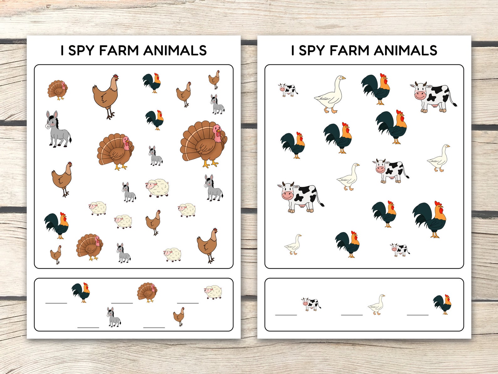 Farm Animals I Spy Worksheet, Farm Animals Activity, I Spy Activity ...