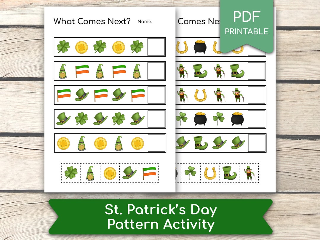 St. Patrick's Day What Comes Next, Pattern Activity, Educational ...