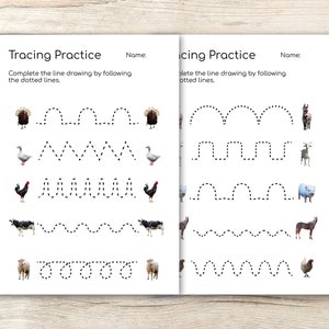 Preschool Line Tracing Practice, Farm Animals Pre-writing Activities ...