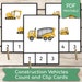 Counting Construction Vehicles 1 to 10 Montessori Cards Preschool ...