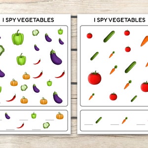 Vegetables I Spy Worksheet, Vegetables Activity, I Spy Activity ...