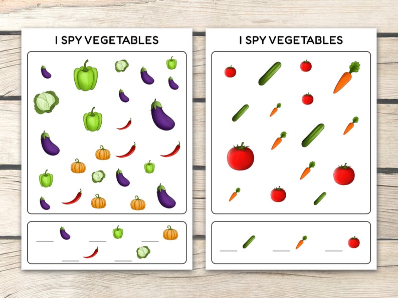 Vegetables I Spy Worksheet, Vegetables Activity, I Spy Activity ...