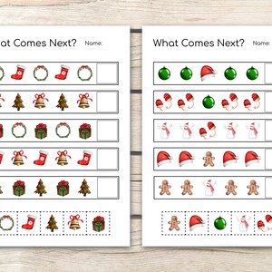 WHAT COMES NEXT? Christmas Worksheet, Pattern Activity, Educational ...