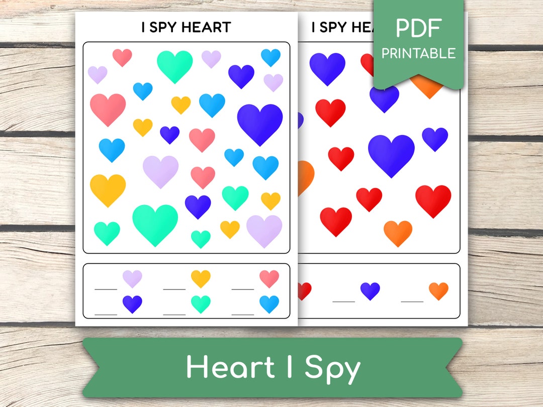 Heart I Spy Worksheet, Valentine's Day Activity, I Spy Activity ...