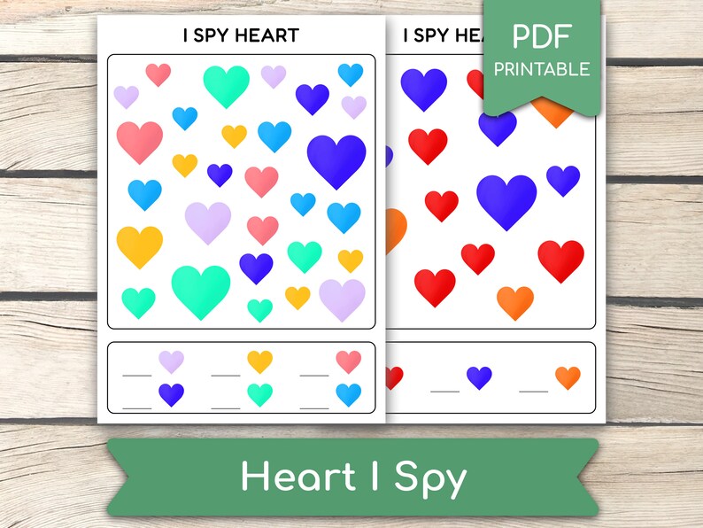 Heart I Spy Worksheet: Valentine's Day Preschool Activity (PDF ...