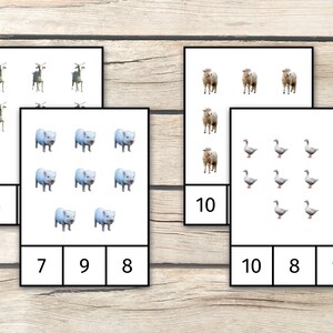 Counting Farm Animals (real Pictures) 1 to 10 Montessori Cards ...
