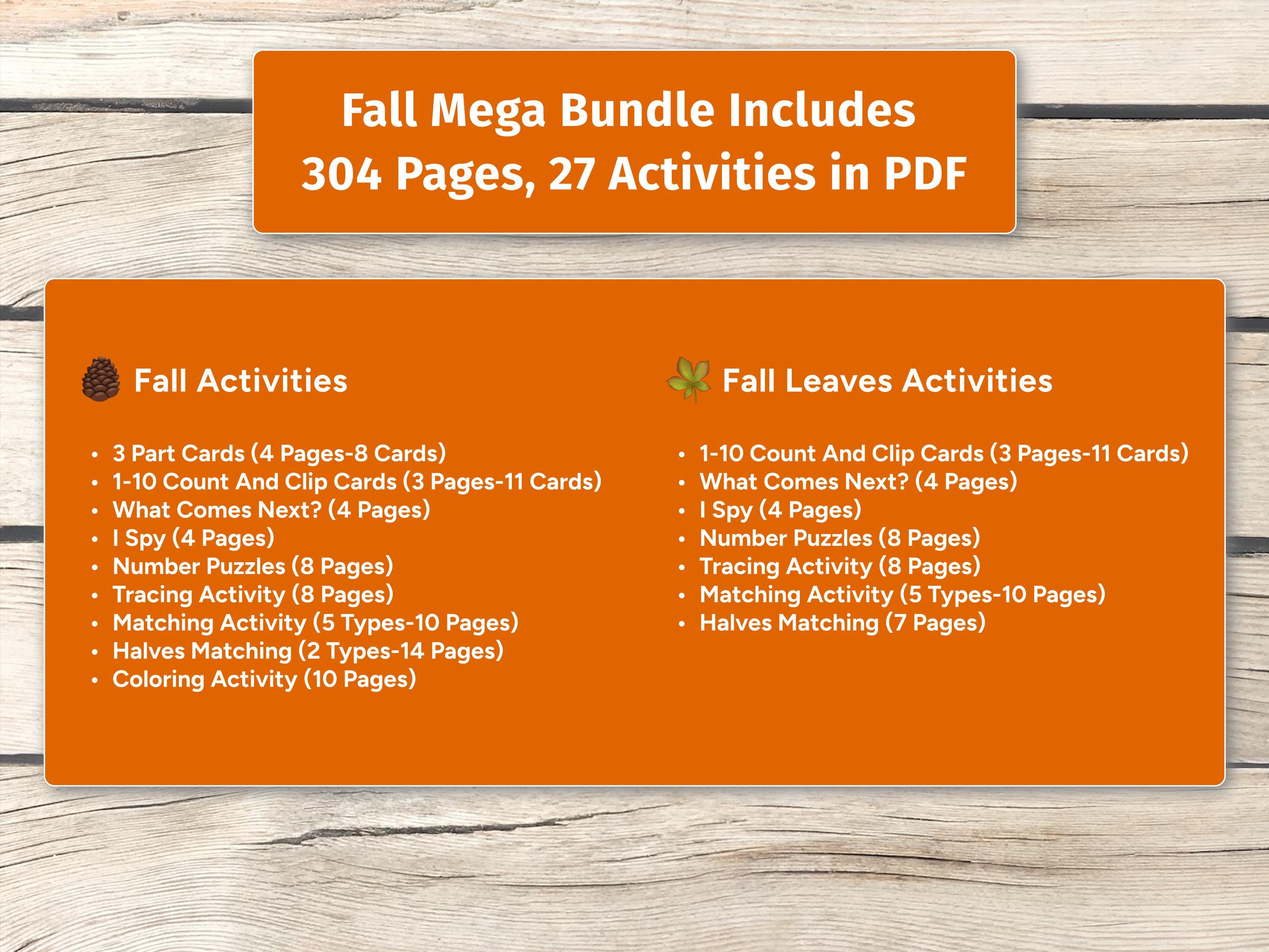 Fall MEGA Bundle Preschool Activity Set: Montessori Learning (PDF ...