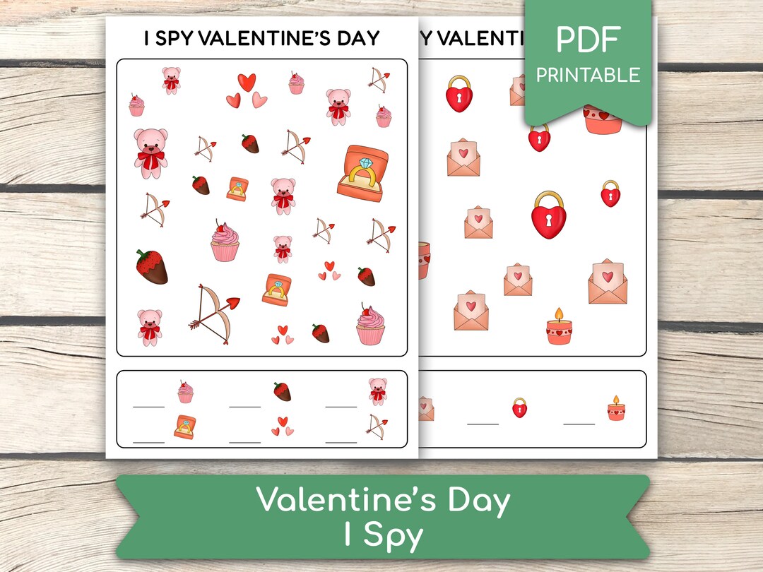 Valentine's Day I Spy Worksheet, Valentine's Day Activity, I Spy ...