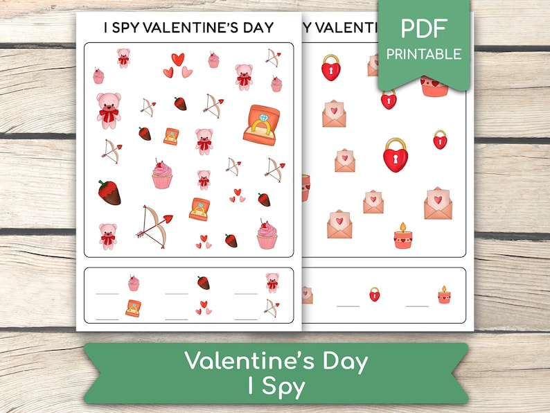 Valentine's Day I Spy Worksheet, Valentine's Day Activity, I Spy ...