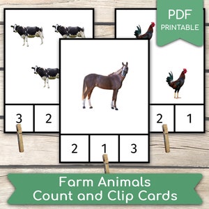 Counting Farm Animals (real Pictures) 1 to 10 Montessori Cards ...