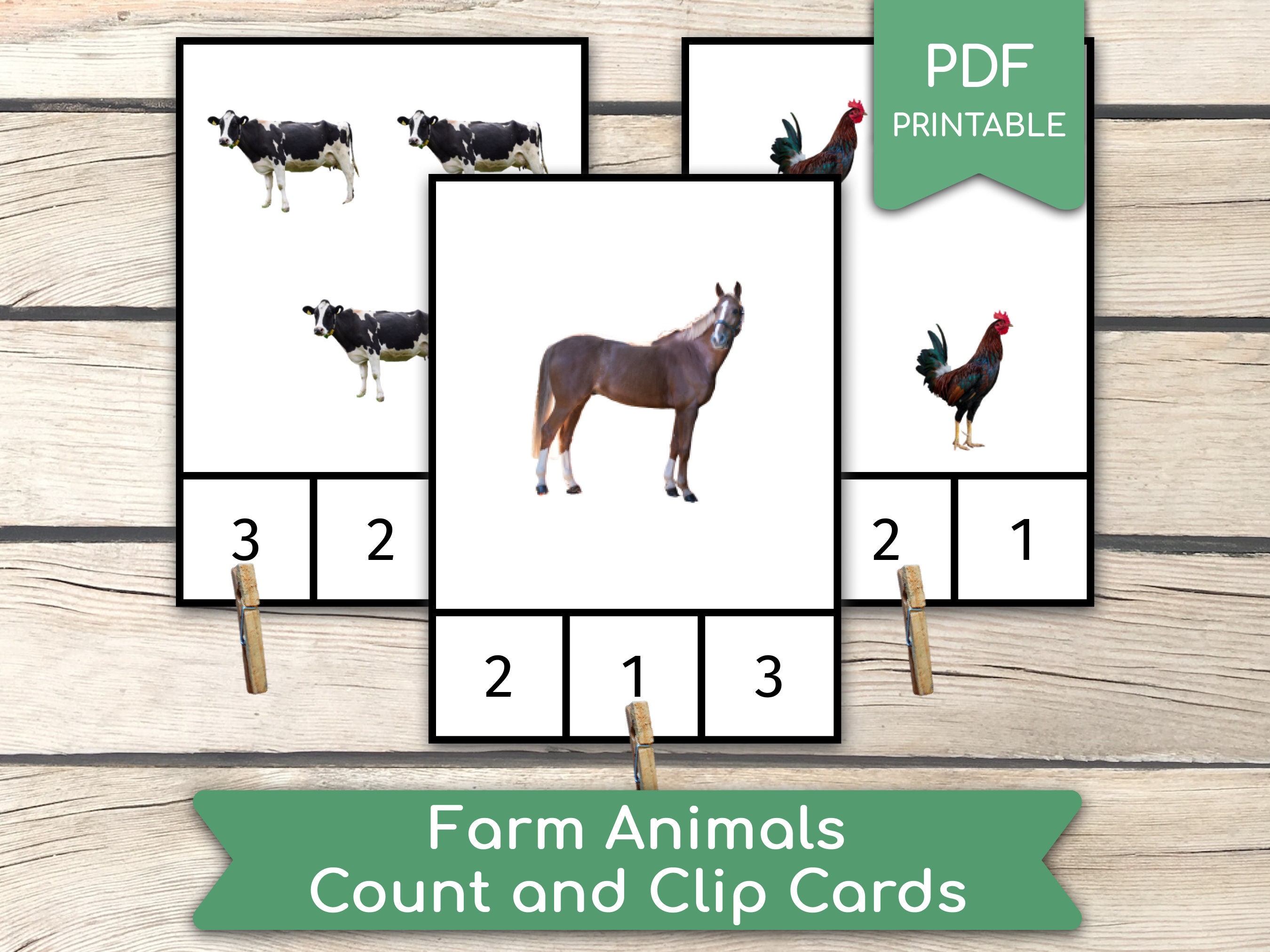 Counting Farm Animals (real Pictures) 1 to 10 Montessori Cards ...