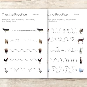 Preschool Line Tracing Practice, Farm Animals Pre-writing Activities ...