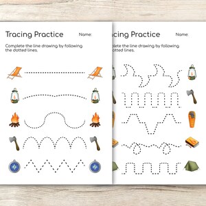 Preschool Line Tracing Practice, Camping Pre-writing Activities • 8 ...
