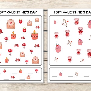 Valentine's Day I Spy Worksheet, Valentine's Day Activity, I Spy ...