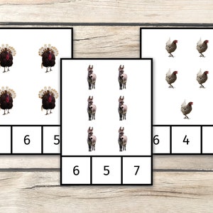 Counting Farm Animals (real Pictures) 1 to 10 Montessori Cards ...