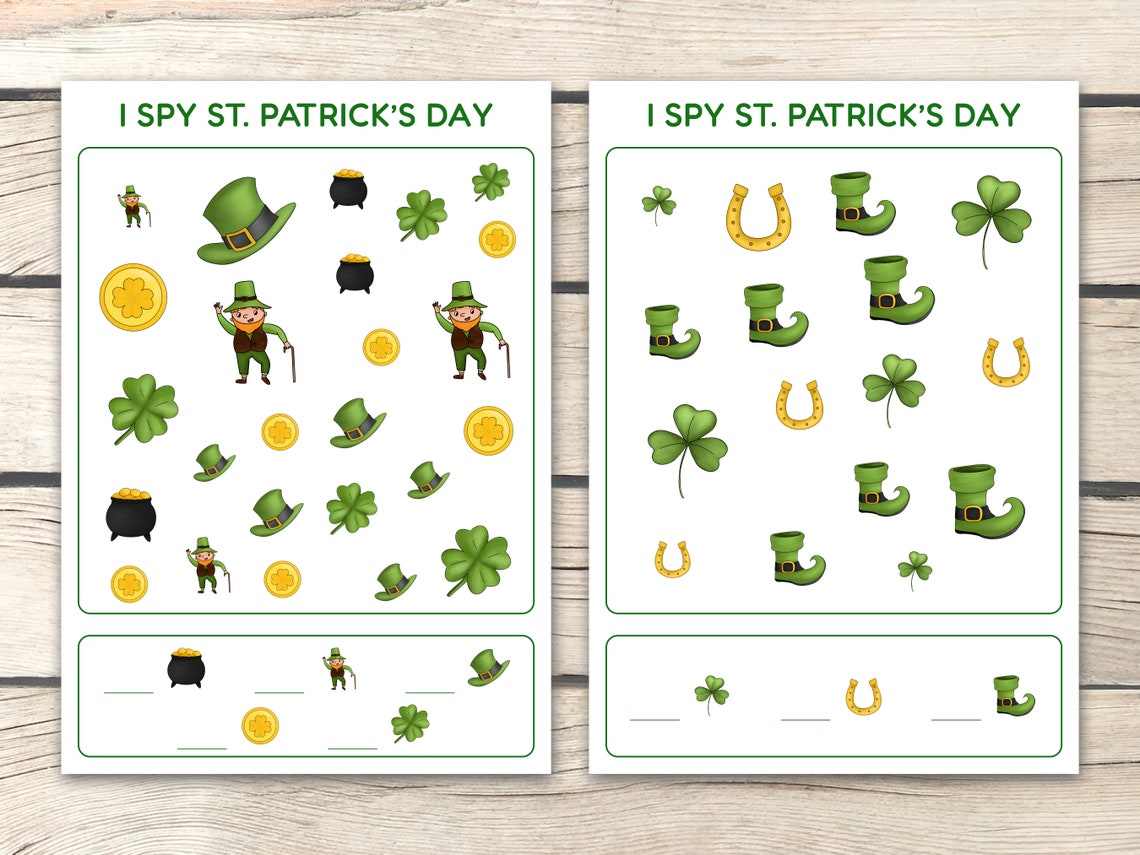 St. Patrick's Day I Spy Worksheet, I Spy Activity, St. Patrick's Day ...