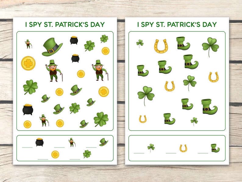 St. Patrick's Day I Spy Worksheet, I Spy Activity, St. Patrick's Day ...