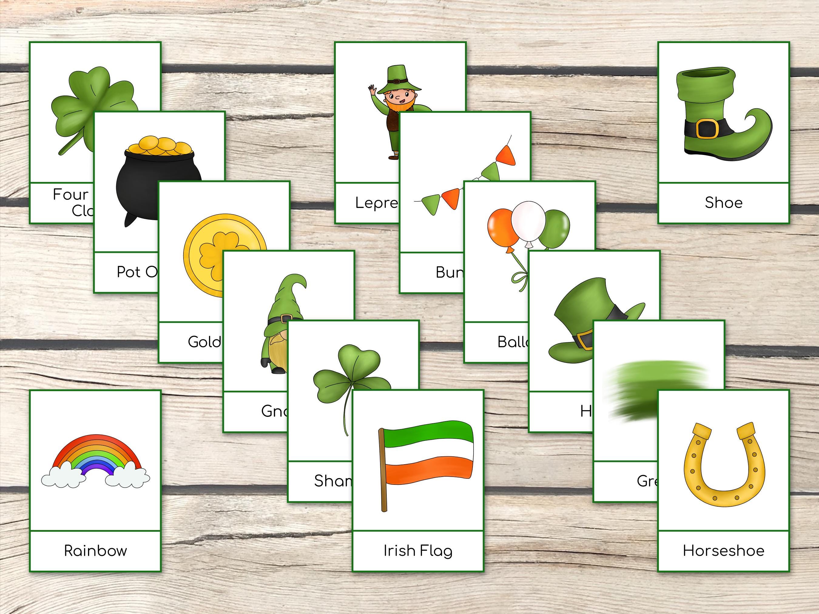 St. Patrick's Day 3-part Montessori Cards: Spring Vocabulary Activity ...