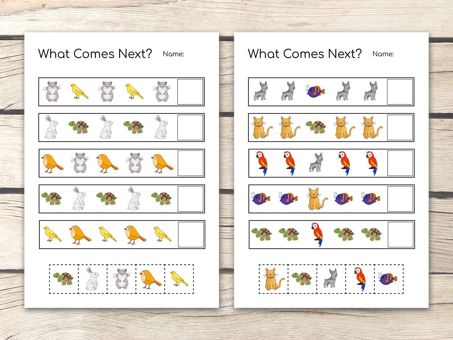 WHAT COMES NEXT? Pet Animals Worksheet, Pattern Activity, Educational ...