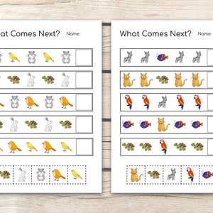 WHAT COMES NEXT? Pet Animals Worksheet, Pattern Activity, Educational ...