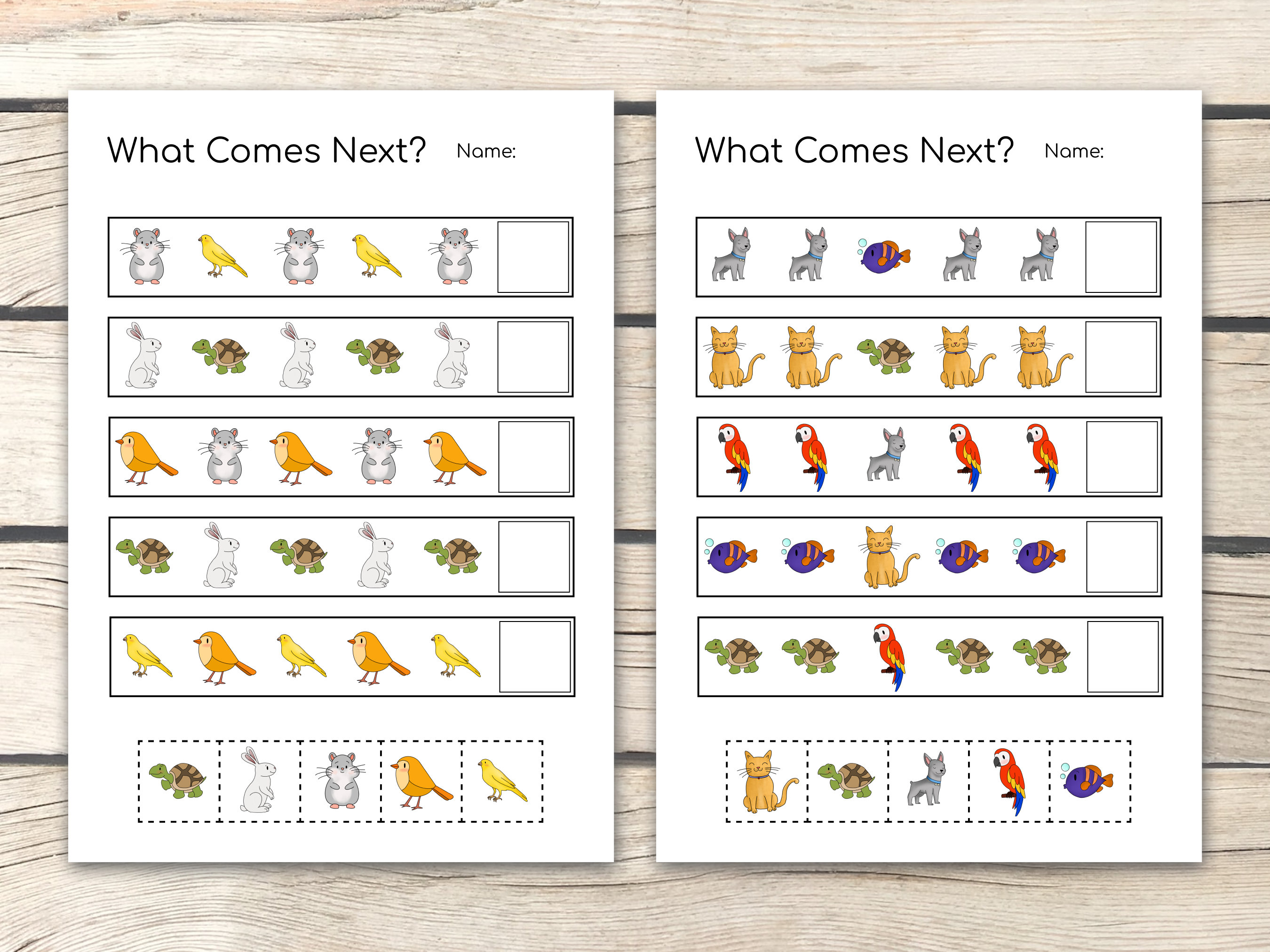 WHAT COMES NEXT? Pet Animals Worksheet, Pattern Activity, Educational ...