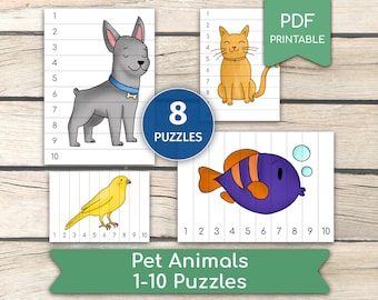 Ocean Animals 1-10 Puzzles, Ocean Animals Activity, Number Puzzles ...