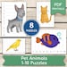 Pet Animals 1-10 Puzzles, Pet Animals Activity, Toddler Number Puzzles ...