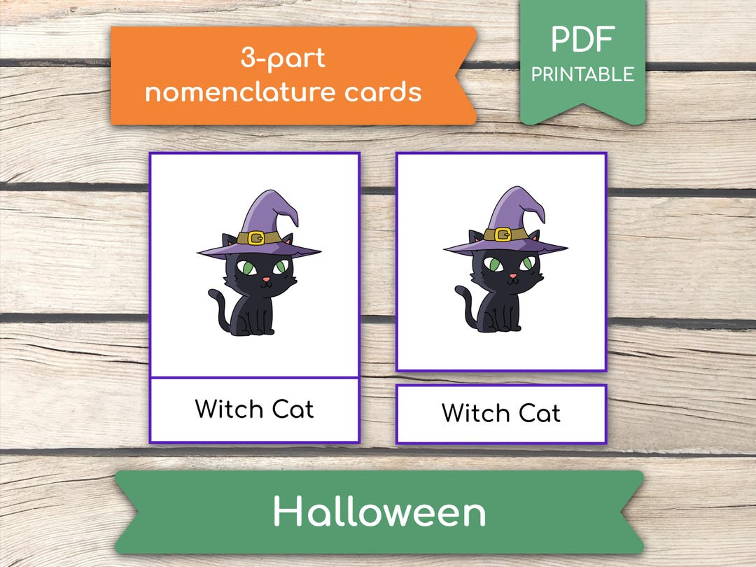 Halloween 3-part Cards: Homeschool Nomenclature Flashcards (PDF ...