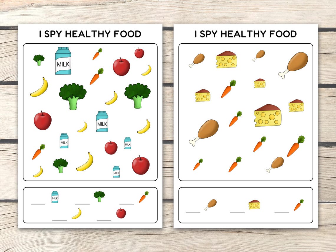 Healthy Food I Spy Worksheet, Healthy Food Activity, Healthy Food I Spy ...