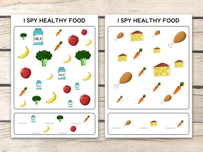 Healthy Food I Spy Worksheet, Healthy Food Activity, Healthy Food I Spy ...
