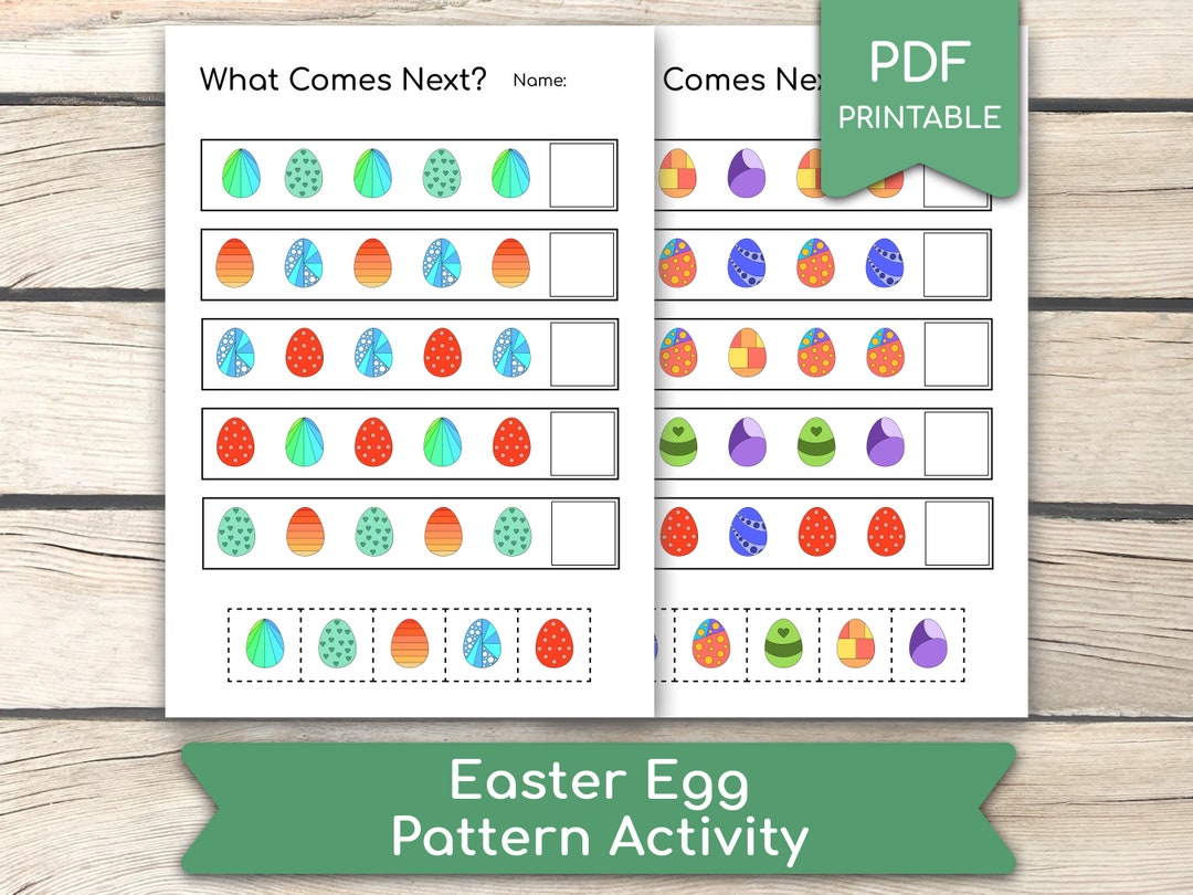 Easter Egg WHAT COMES NEXT? Worksheet, Pattern Activity, Educational ...