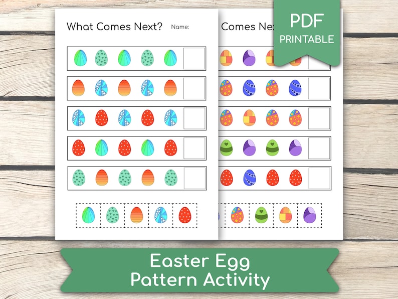 Easter Egg WHAT COMES NEXT? Worksheet, Pattern Activity, Educational ...