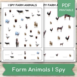 Farm Animals (real Pictures) I Spy Worksheet, Farm Animals Activity, I ...