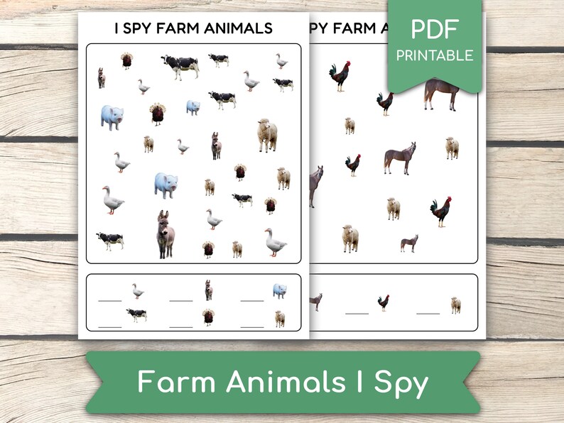 Farm Animals (real Pictures) I Spy Worksheet, Farm Animals Activity, I ...