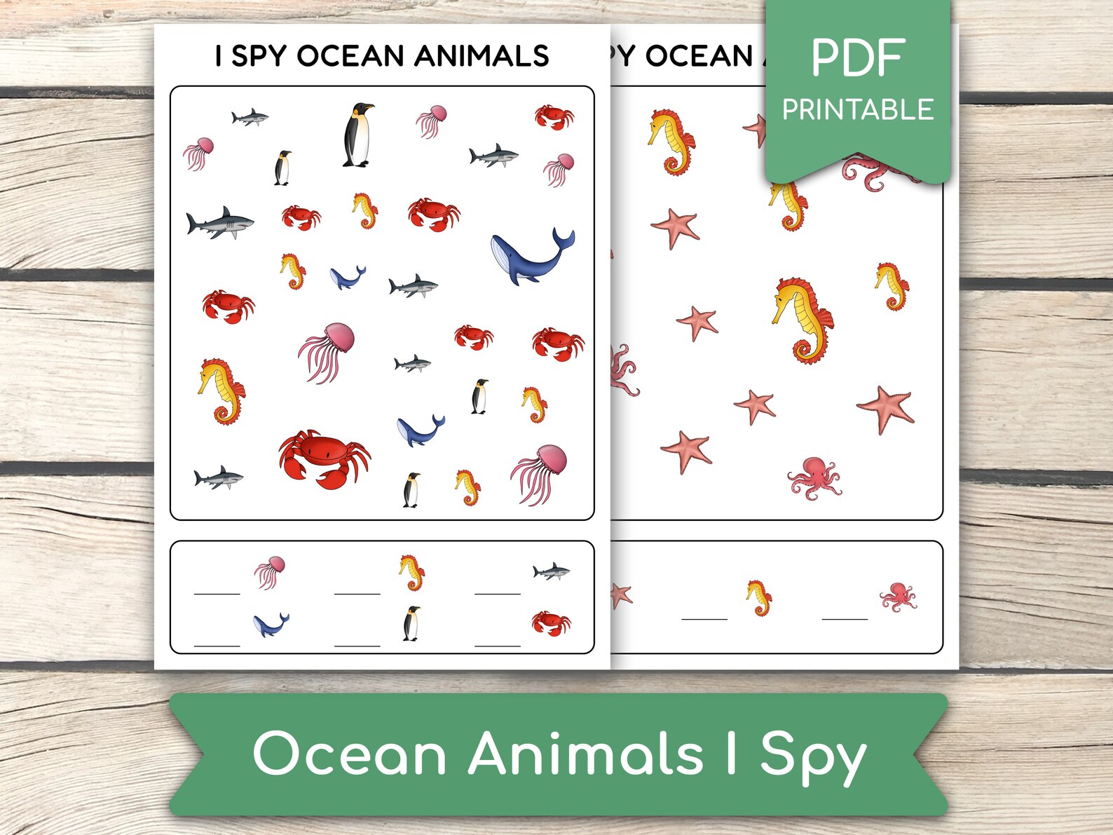 Ocean Animals I Spy Worksheet, Ocean Animals Activity, I Spy Activity ...