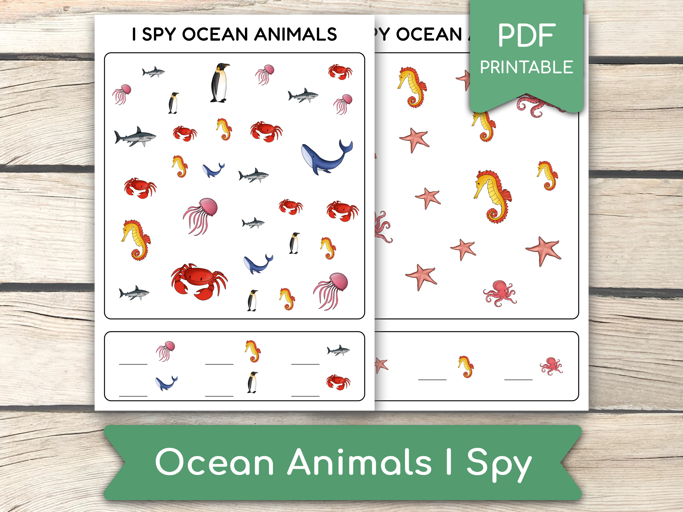 Ocean Animals I Spy Worksheet, Ocean Animals Activity, I Spy Activity ...