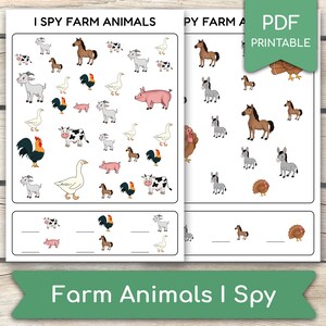Farm Animals I Spy Worksheet, Farm Animals Activity, I Spy Activity ...