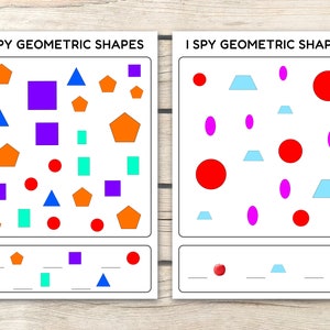 Geometric Shapes I Spy Worksheet, Geometric Shapes Activity, I Spy ...