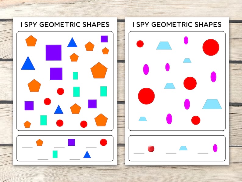 Geometric Shapes I Spy Worksheet, Geometric Shapes Activity, I Spy ...