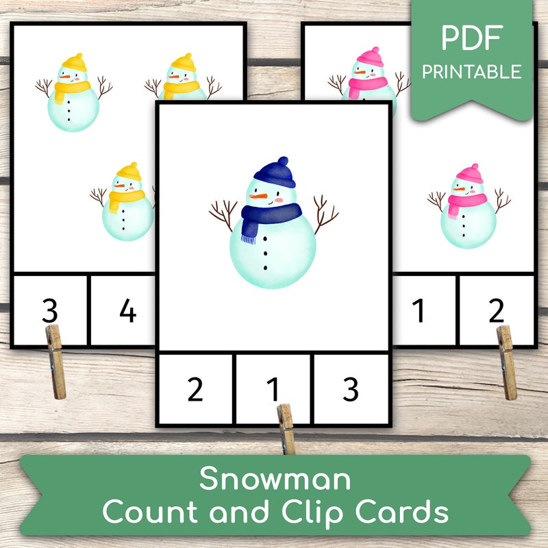 Count and Clip Cards - Etsy