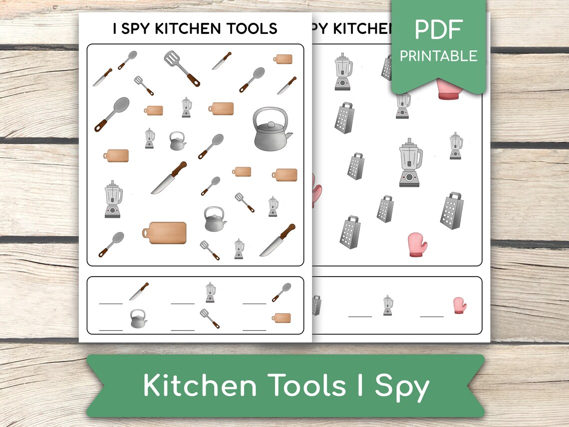 Kitchen Tools I Spy Worksheet, Kitchen Tools Activity, I Spy Activity ...