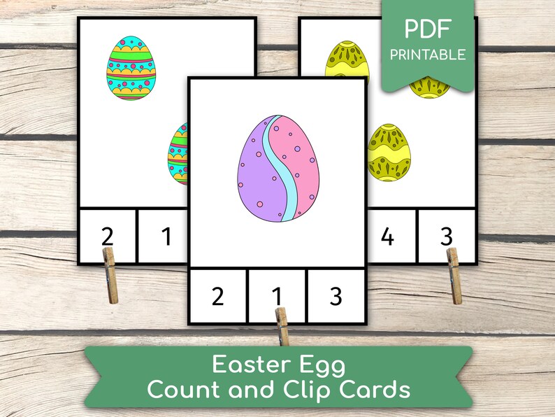 Counting Easter Egg 1 to 10 Montessori Cards Preschool Counting ...